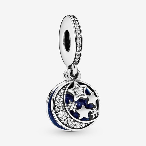 Pandora | Jewelry | Pandora Moon And Blue Sky Dangle Charm | Poshmark